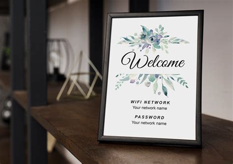 Editable Wifi Password Poster Instant Download Printable Etsy