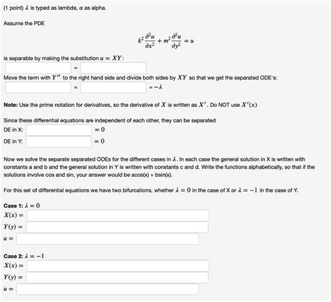 Solved 1 Point 2 Is Typed As Lambda A As Alpha Assume