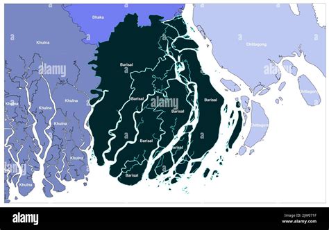 barisal dhaka khulna and chittagong bangladesh vector map illustration bangladesh few