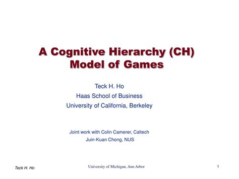 Ppt A Cognitive Hierarchy Ch Model Of Games Powerpoint Presentation Id 778902