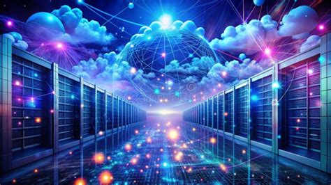Global Network Infrastructure A Futuristic Data Center Visualization