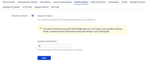 Session Timeout Secsign 2fa