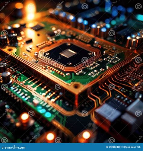 Computer Circuit Board Intricate Electronic Technology For Cpu Processor Stock Illustration