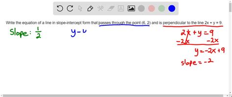 Write Equations Of Perpendicular Lines Example Numerade