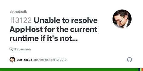 Unable To Resolve Apphost For The Current Runtime If Its Not Included In The Sdk · Issue 3122