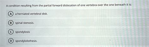 A Condition Resulting From The Partial Forward Dislocation Of One