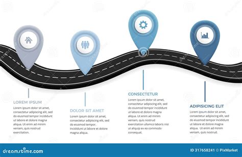 Road Map Infographics Template Vector Illustration 64529308