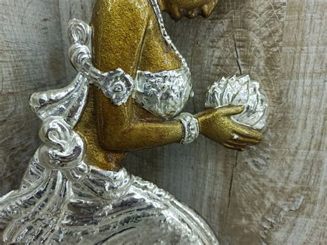 Girl With Lotus Sculpture Naked Breasts Maiden With Lotus Sexy Etsy