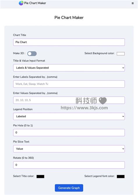Pie Chart Maker 饼状图在线生成器 附教程 科技师