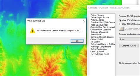 Troubleshooting Topaz And Taudem In Wms Aquaveo And Water Resources Engineering News
