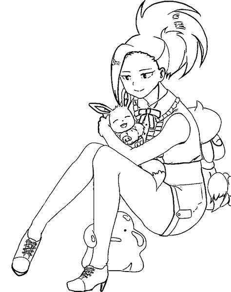 Momo Yaoyorozu Y Kyoka Jiro Coloring Pages Momo Yaoyorozu Coloring Pages P Ginas Para
