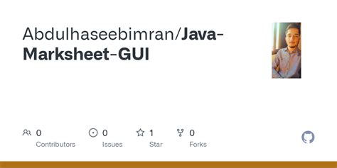 Github Abdulhaseebimranjava Marksheet Gui