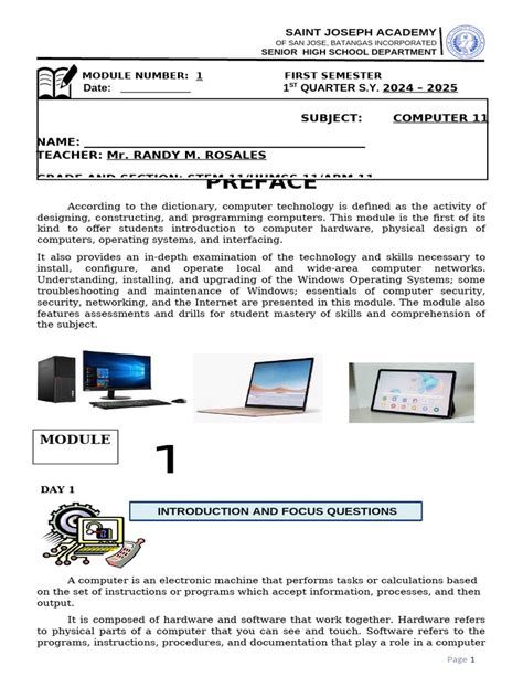 Computer11 Module 1 Pdf Operating System Personal Computers