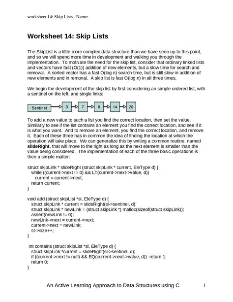worksheet 17 skip list data structures cs 261 docsity