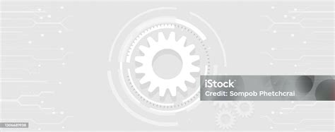 흑백 기어 서클 기술 추상기술 혁신 컨셉 벡터 배경과 이 이미지 파노라마의 일부 요소로 빛나는 빛 0명에 대한 스톡 벡터 아트