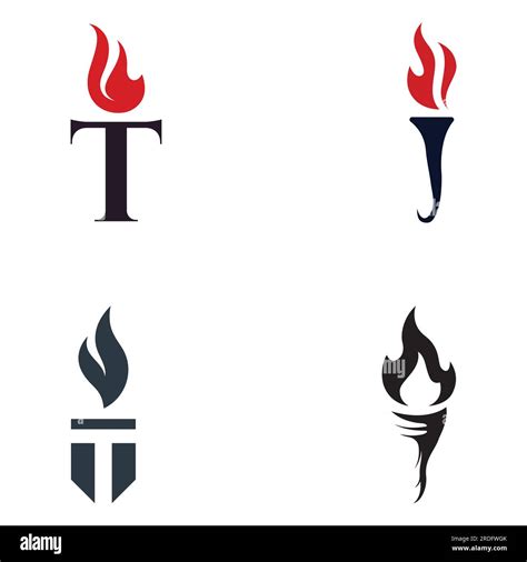 minimalist liberty torch logo torch with a simple shape elegant letter t fire and pillar
