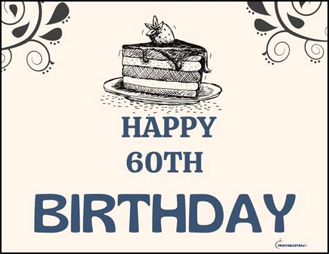 Happy 60th Birthday Sign Free Download