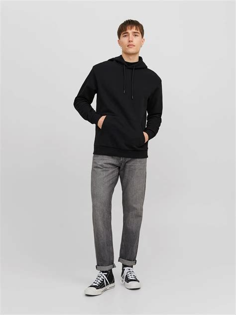 Mens Black Plain Hoodie