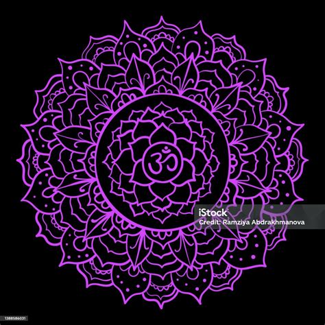 사하스라라 예술 일곱 번째 왕관 정수리 차크라 손으로 그린 조잡한 스타일 벡터 보라색 기호입니다 명상 표지판 0명에 대한 스톡 벡터 아트 및 기타 이미지 Istock