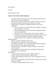 CIS 2200 Final Exam Review Sheet Tom Smilovich CIS 2200 Final Exam Review Sheet Chapter 3