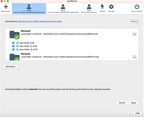 Wizard Implement Selective Sync For Spaces · Issue 10596 · Owncloud