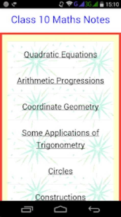 Class 10 Maths Notes For Android Download