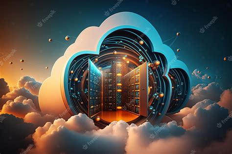 Premium Photo Linking Computer To Cloud With Server Connection Online