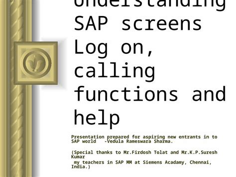 Ppt Understanding Sap Screens Dokumentips
