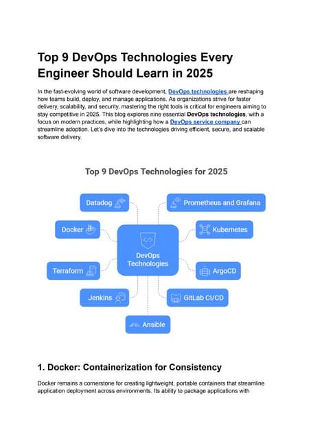 Top 9 Devops Technologies Every Engineer Should Learn In 2025 Pdf