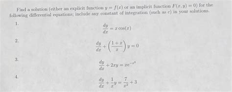 Solved Find A Solution Either An Explicit Function Y F X Chegg Com
