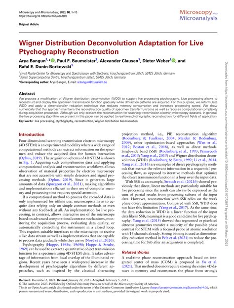 Pdf Wigner Distribution Deconvolution Adaptation For Live Ptychography Reconstruction