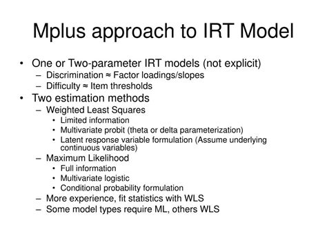 Ppt General Latent Variable Modeling Approaches To Measurement Issues Using Mplus Powerpoint