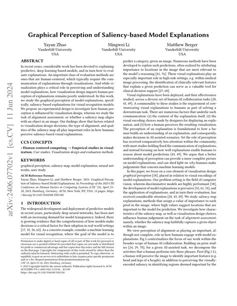Pdf Graphical Perception Of Saliency Based Model Explanations