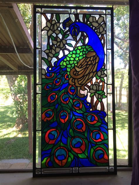 Peacock Stained Glass Window Art