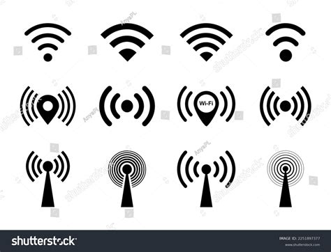 Wifi Wireless Icon Set Wireless Level Stock Vector Royalty Free 2251897377 Shutterstock