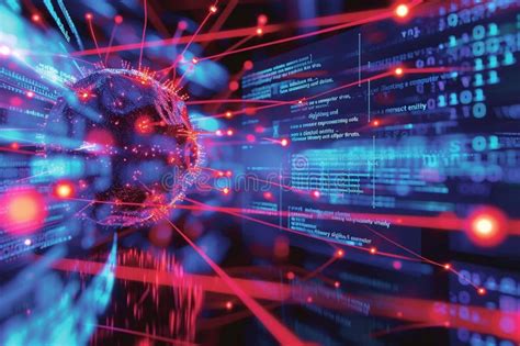 Digital Globe With Data Streams And Coding Symbolizing Technology And