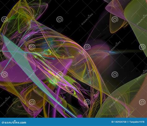 Abstract Digital Effect Fractal Render Curve Creativetemplate Artistic Elegance Dynamic Stock