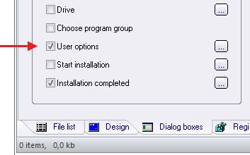 How To Use The User Options Dialog Box With Script Visual Installer Tip