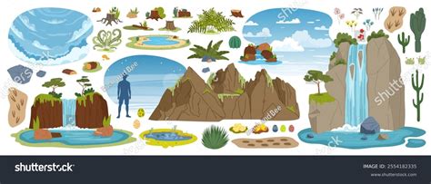 Jurassic Dinosaur Era Environment Game Asset Stock Vector Royalty Free