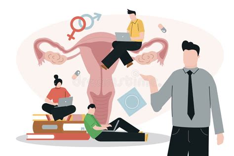 Sex Education Male Doctor Showing Structure Of Female Reproductive System And Organs Stock