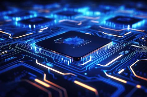 Premium Ai Image Circuit Board With Microchip On It 3d Rendering Toned Image Abstract