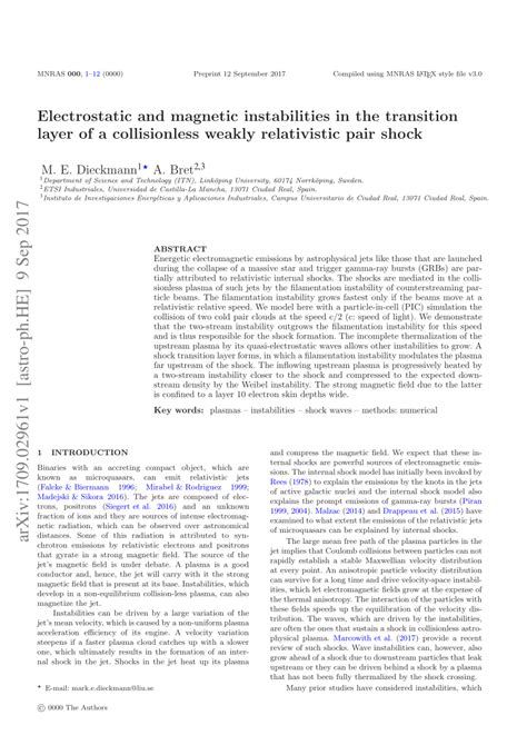 Pdf Electrostatic And Magnetic Instabilities In The Transition Layer