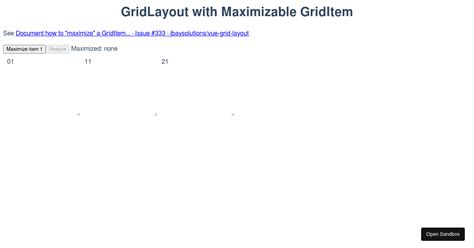 Vue Grid Layout Maximize Widget Forked Codesandbox