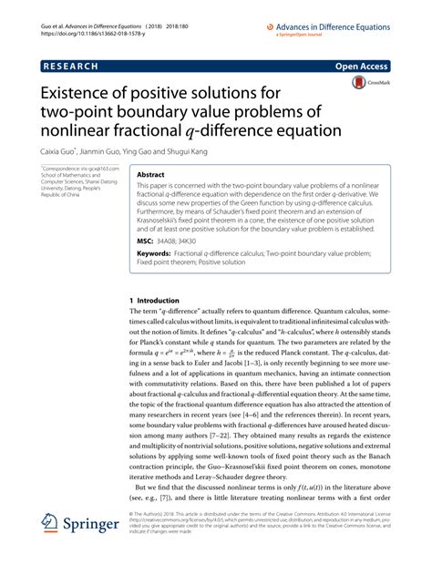 pdf existence of positive solutions for two point boundary value