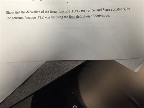 solved show that the derivative of the linear function f x