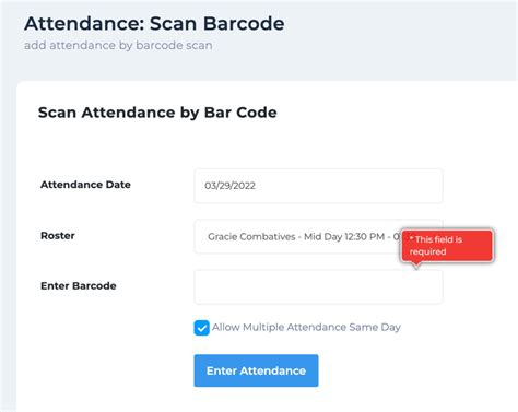 attendance basics barcodes spark for ctcs knowledgebase