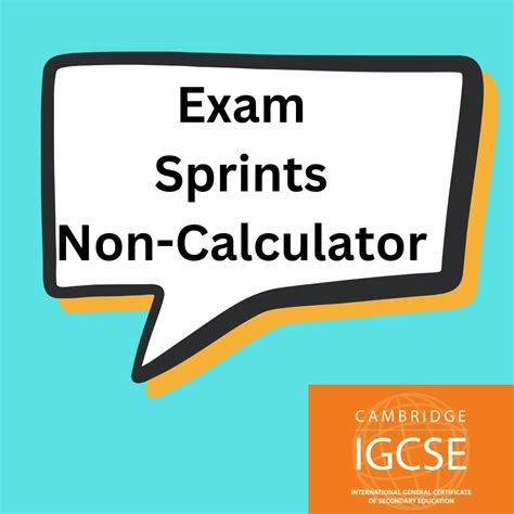 exam sprints igcse 0580 maths non calculator