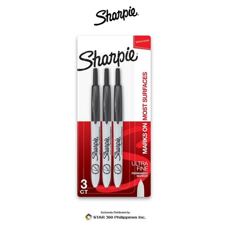 Sharpie Retractable Ultra Fine Black 3ct Shopee Philippines