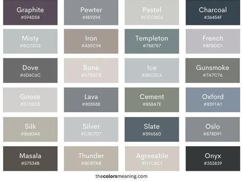 228 Shades Of Gray Color Names Hex Rgb Cmyk Codes 41 Off