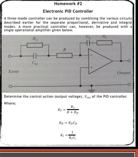Solved Homework 2 Electronic PID Controller A Three Mode Chegg Com
